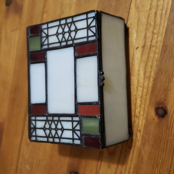 Accents | Stained Glass Hinged Footed Box 4x3x2 Like New | Poshmark